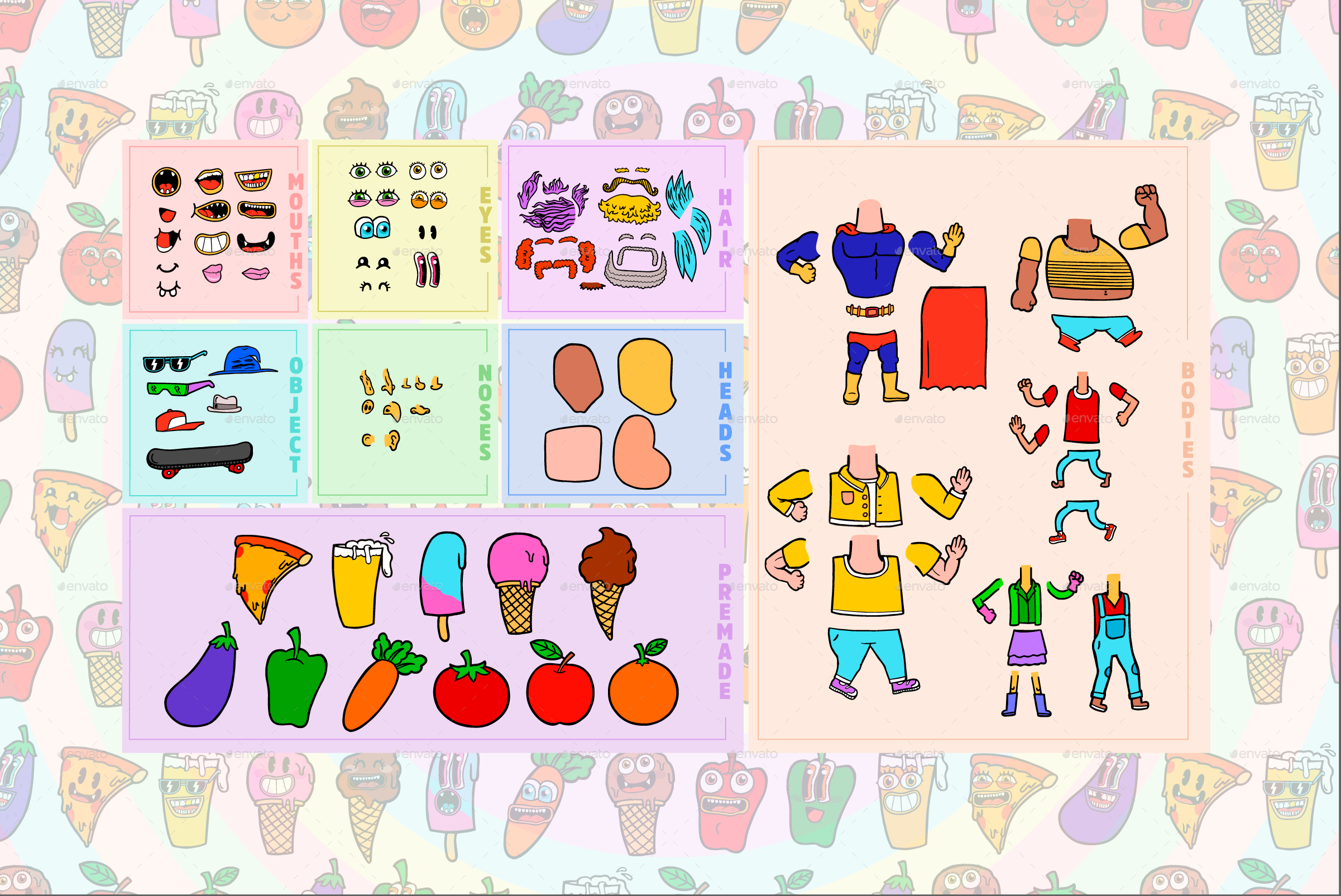 Character Creation Kit 1, Vectors | GraphicRiver