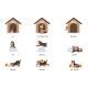 Set of English Prepositions As Shown By Dog, Vectors | GraphicRiver