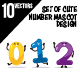 Set of Number Mascot Design Vector, Vectors | GraphicRiver