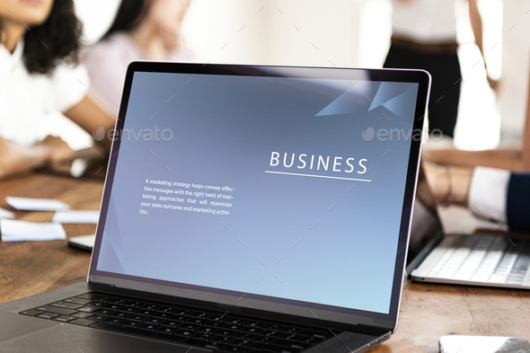 Laptop with a business graphic Stock Photo by Rawpixel | PhotoDune