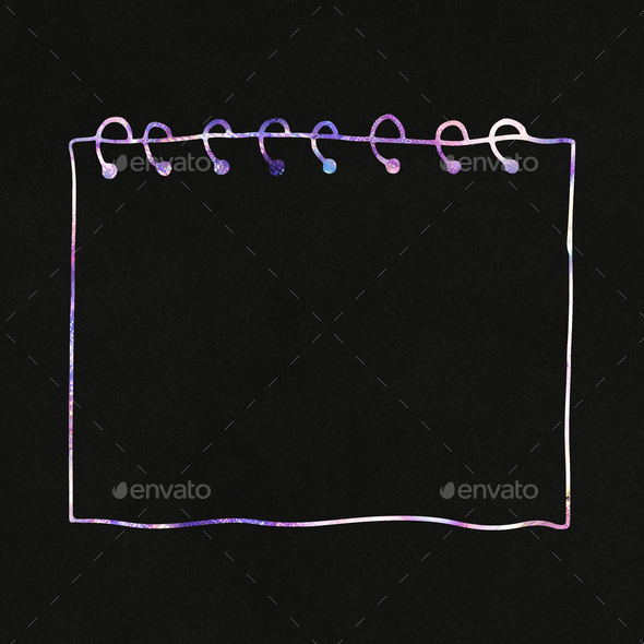 Purple neon paper note frame design element Stock Photo by Rawpixel