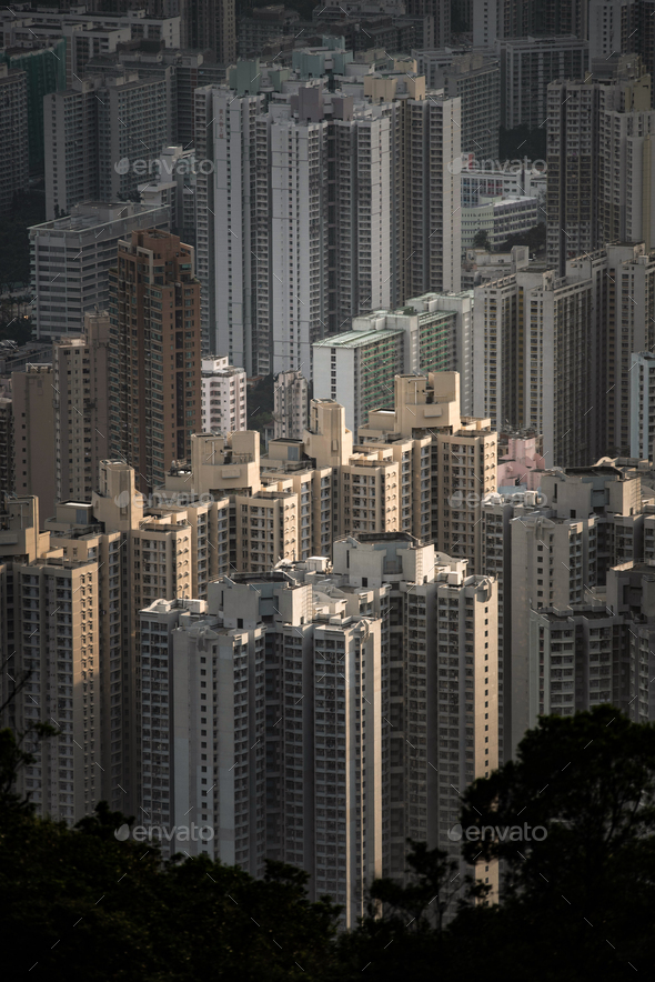 sky scraper building, Hong Kong cityscape Stock Photo by ckstockphoto