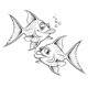 Two drawing cartoon fish, Vectors | GraphicRiver