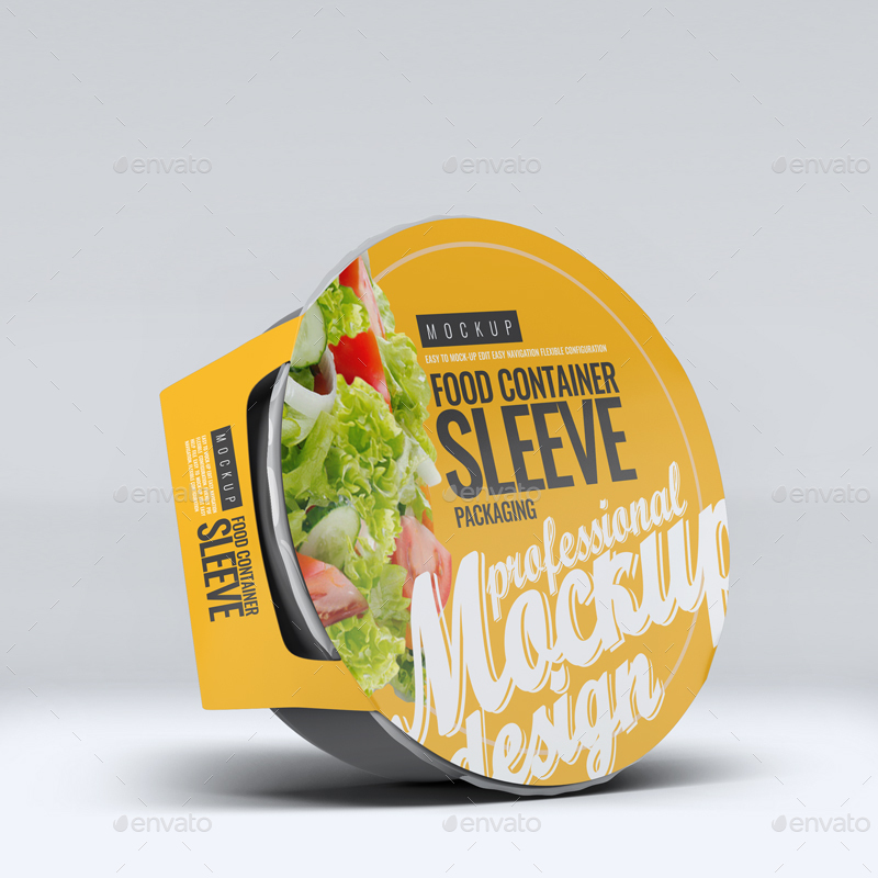 Food Container Sleeve Packaging Mock-Up v.1, Graphics | GraphicRiver