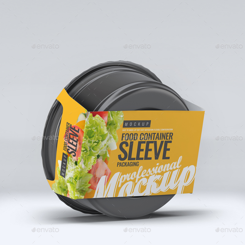 Food Container Sleeve Packaging Mock-Up v.1, Graphics | GraphicRiver