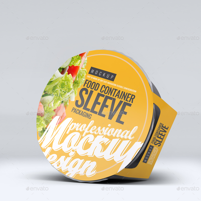 Food Container Sleeve Packaging Mock-Up v.1, Graphics | GraphicRiver