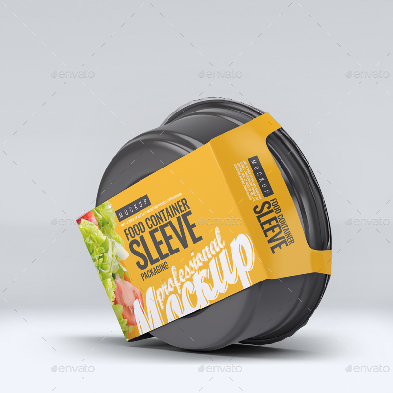 Food Container Sleeve Packaging Mock-Up v.1, Graphics | GraphicRiver