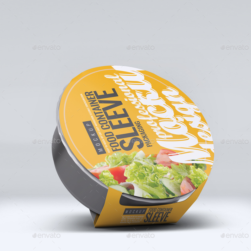 Food Container Sleeve Packaging Mock-Up v.1, Graphics | GraphicRiver