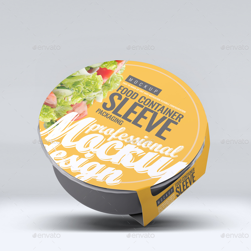 Food Container Sleeve Packaging Mock-Up v.1, Graphics | GraphicRiver