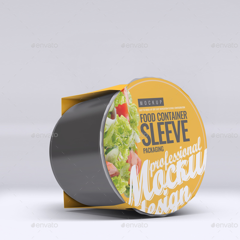 Food Container Sleeve Packaging Mock-Up v.2, Graphics | GraphicRiver