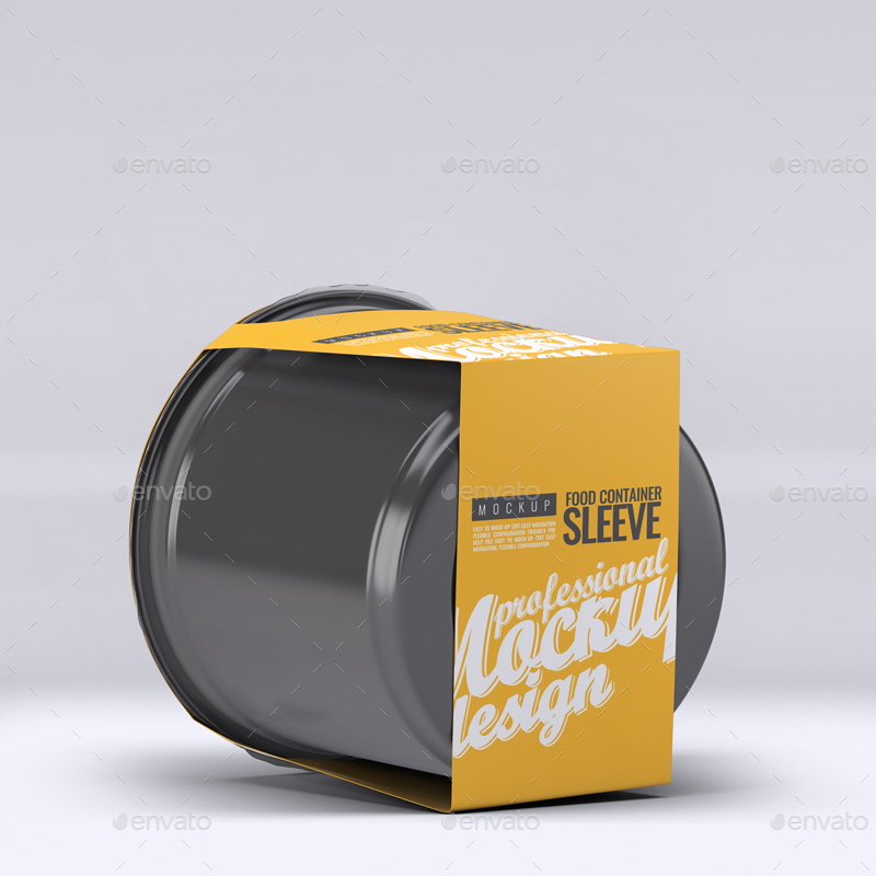 Food Container Sleeve Packaging Mock-Up v.2, Graphics | GraphicRiver