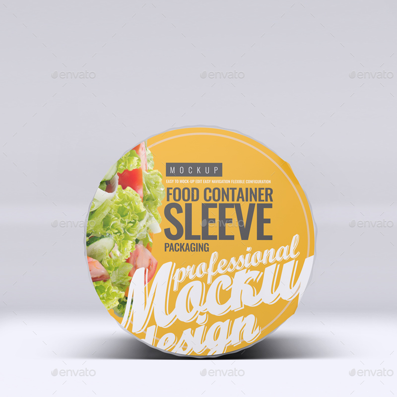 Food Container Sleeve Packaging Mock-Up v.2, Graphics | GraphicRiver
