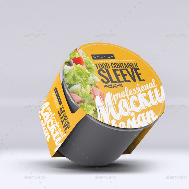 Food Container Sleeve Packaging Mock-Up v.2, Graphics | GraphicRiver