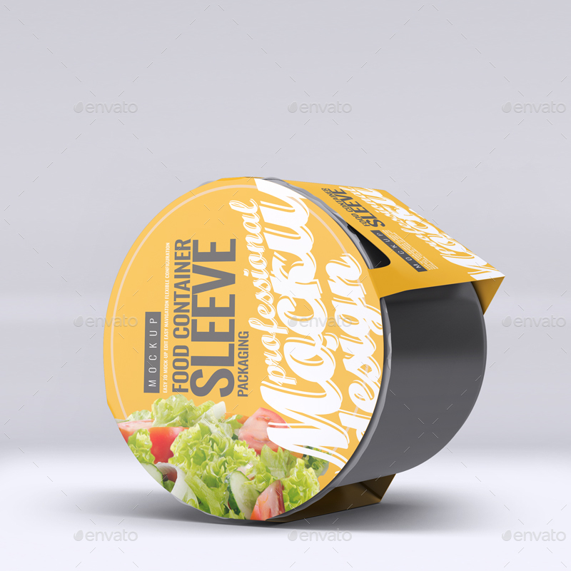 Food Container Sleeve Packaging Mock-Up v.2, Graphics | GraphicRiver