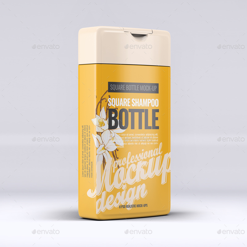 Square Shampoo Bottle Mock-Up, Graphics | GraphicRiver