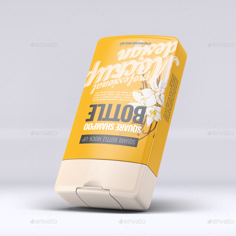 Square Shampoo Bottle Mock-Up, Graphics | GraphicRiver