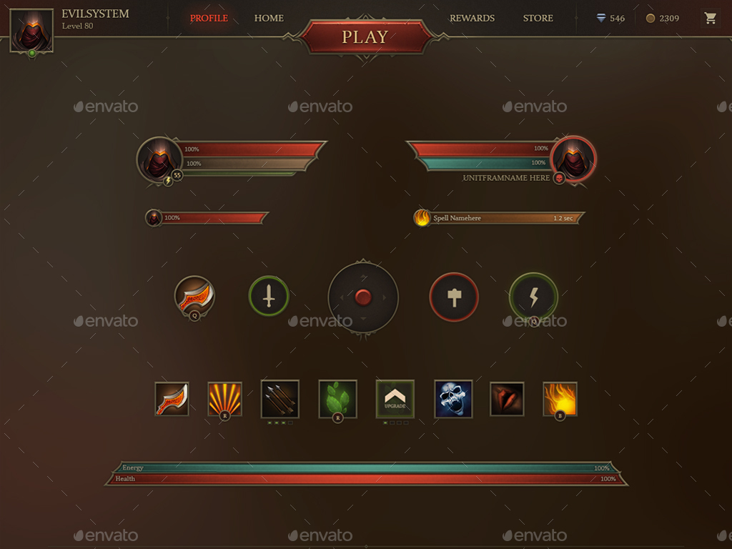 Darkness Game UI, Game Assets | GraphicRiver