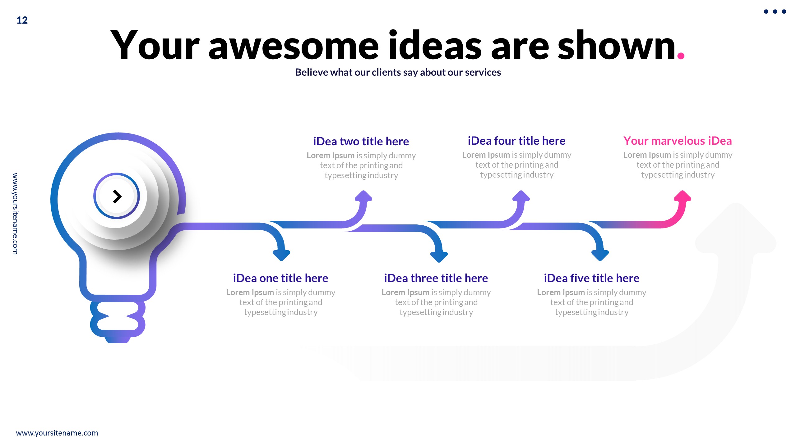 Infographics - Idea Brain and Bulb Diagrams, Presentation Templates