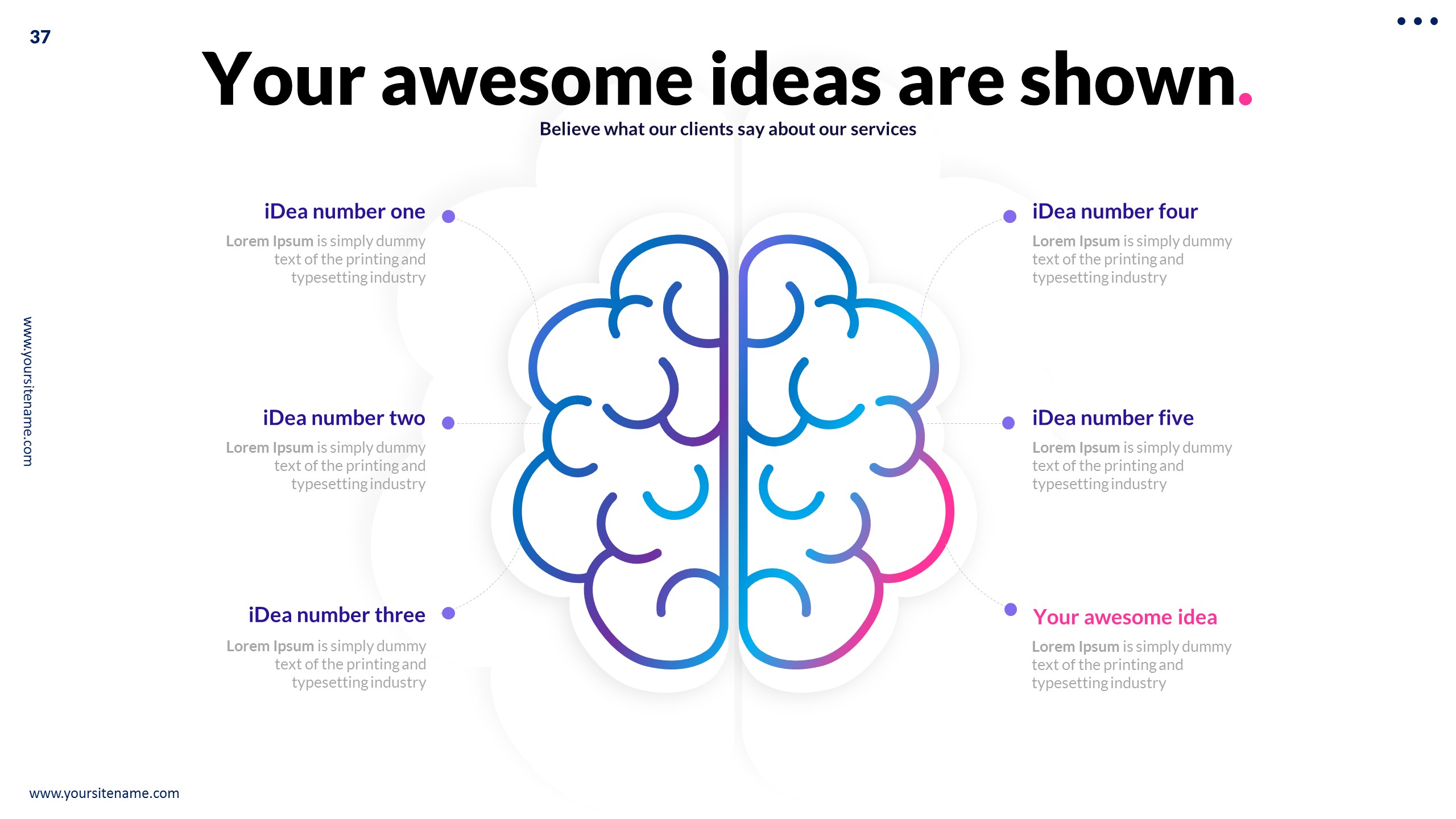 Infographics - Idea Brain and Bulb Diagrams, Presentation Templates