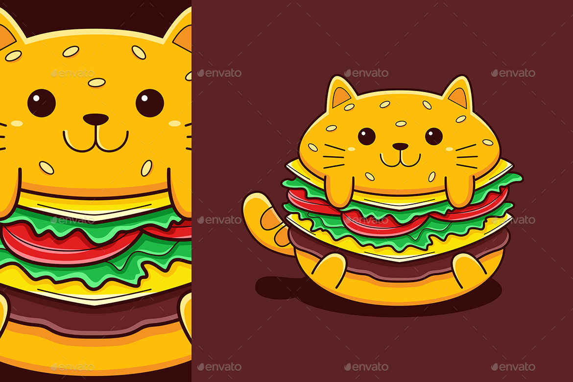 Cats Fast Food Vector Pack, Vectors | GraphicRiver
