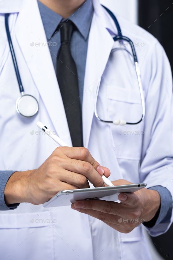 Doctor's portrait on white background, Medical concepts Stock Photo by ...