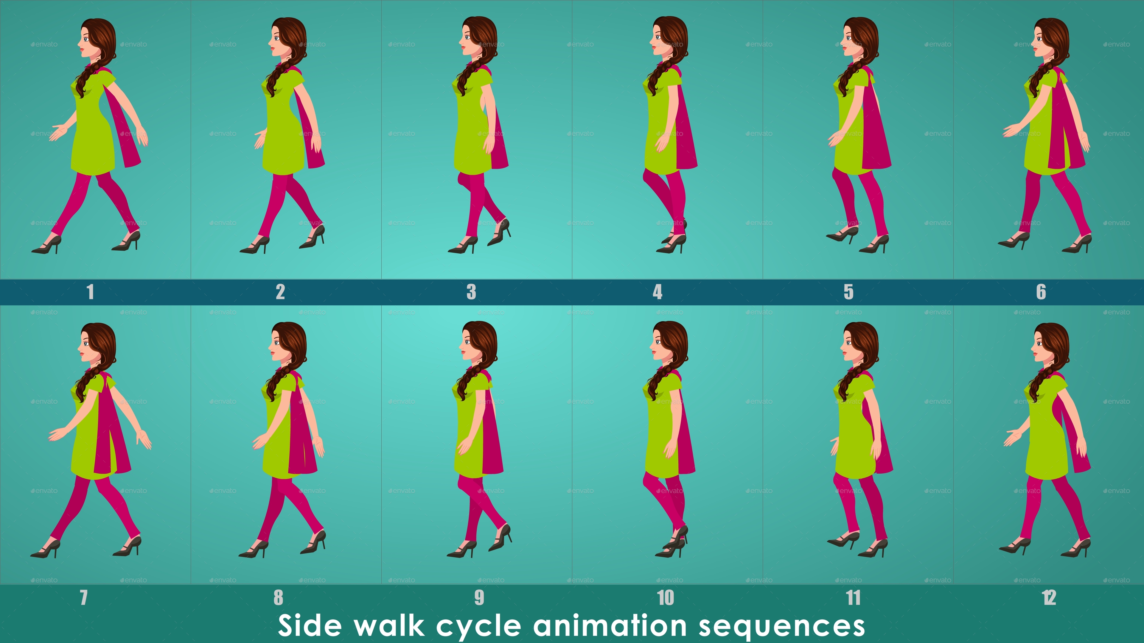 Indian Salwar Character Design Model Sheet, Vectors | GraphicRiver