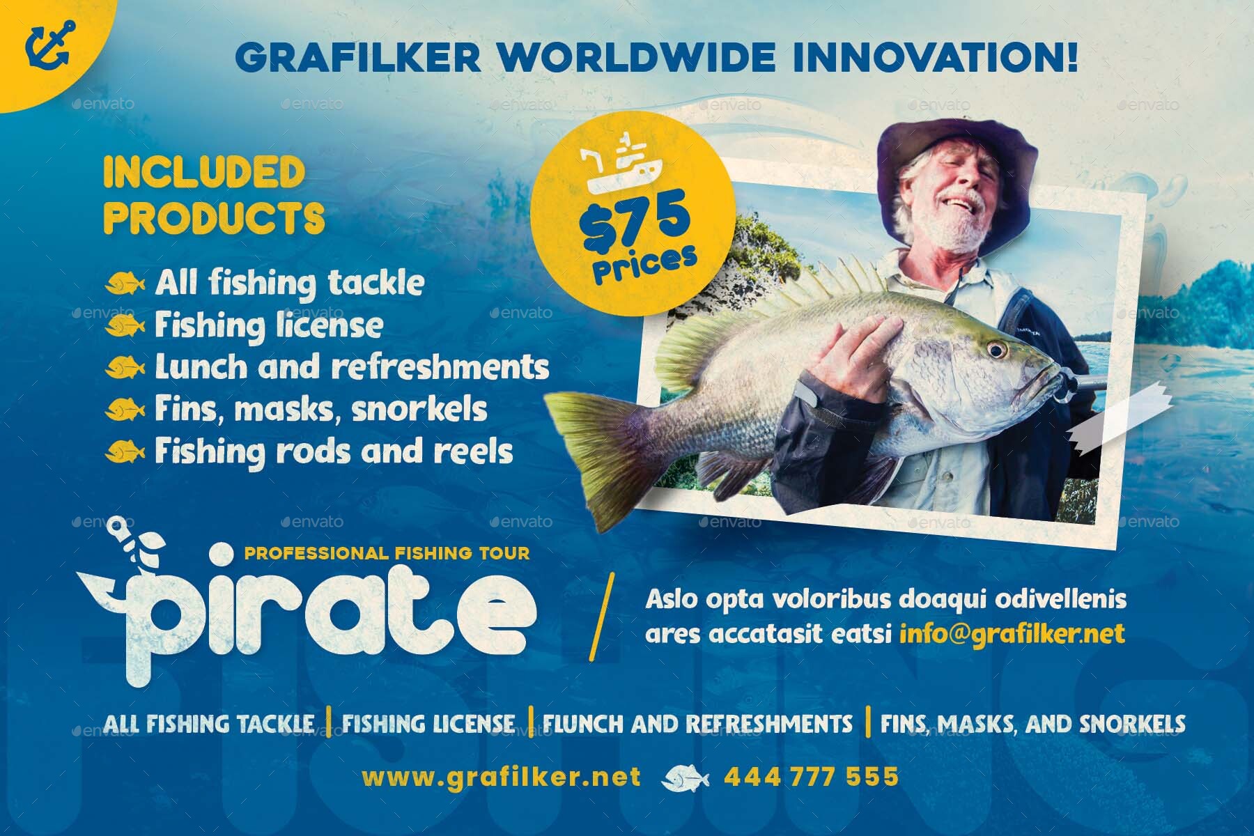 Fishing Postcard Templates, Print Templates | GraphicRiver