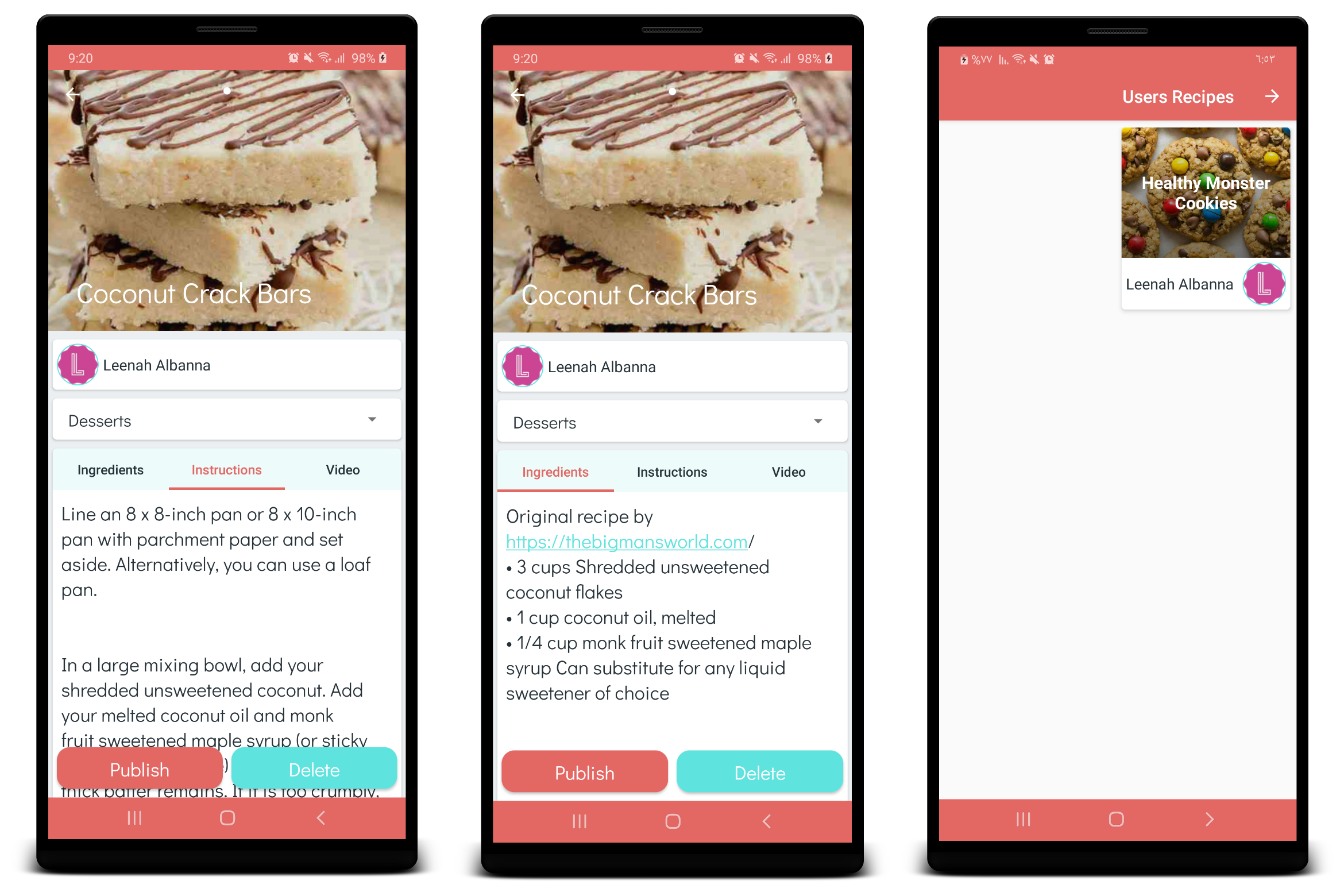 Recipes - Cookbook App for Android with Admin Panel by LeenahAlbanna