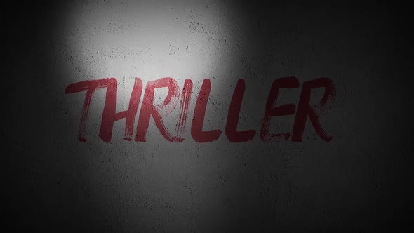 Thriller Word In Darkness White Wall, Motion Graphics | VideoHive