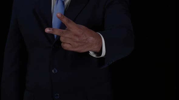 Business Man Two Fingers, Stock Footage | VideoHive