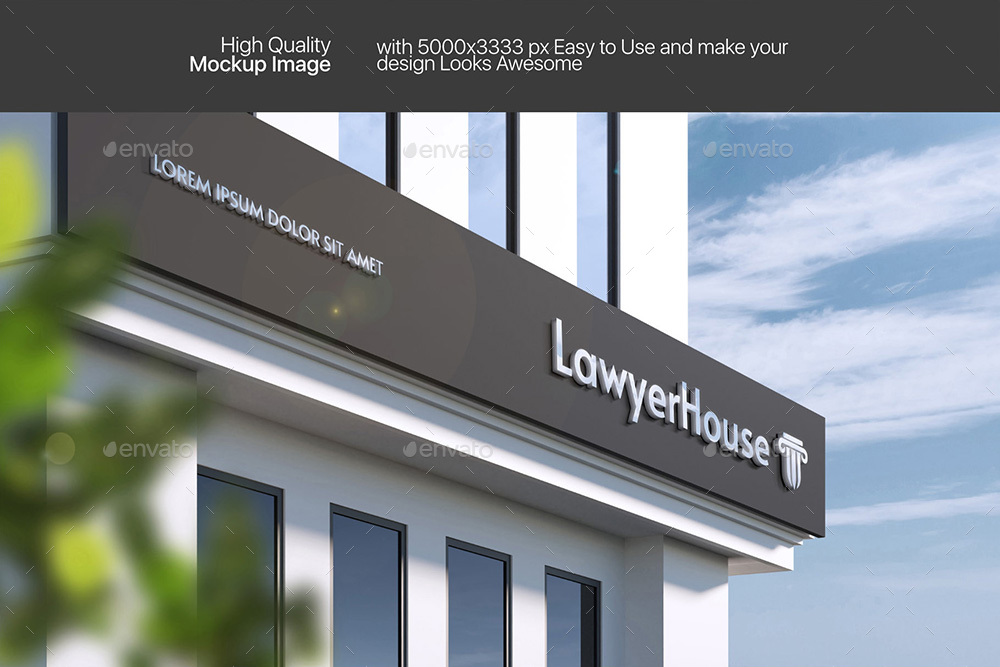 3D Logo Building & Sign Mockup, Graphics | GraphicRiver