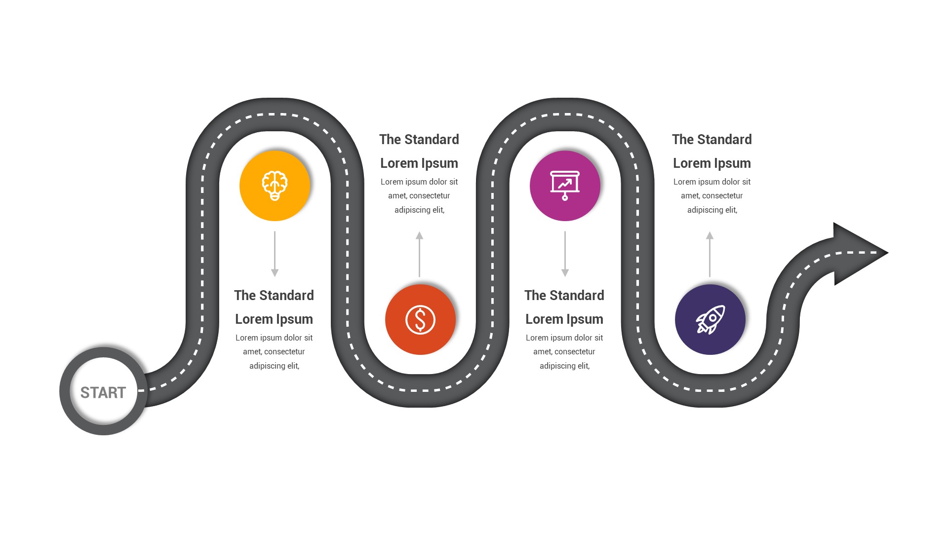 RoadMap Diagrams PowerPoint & Illustrator Template, Presentation Templates