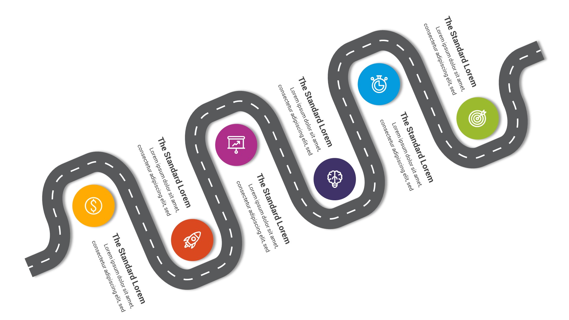 RoadMap Diagrams PowerPoint & Illustrator Template, Presentation Templates