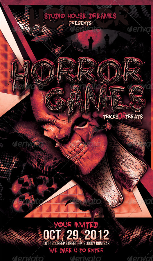 Breaking Bones Horror Party Flyer, Print Templates | GraphicRiver