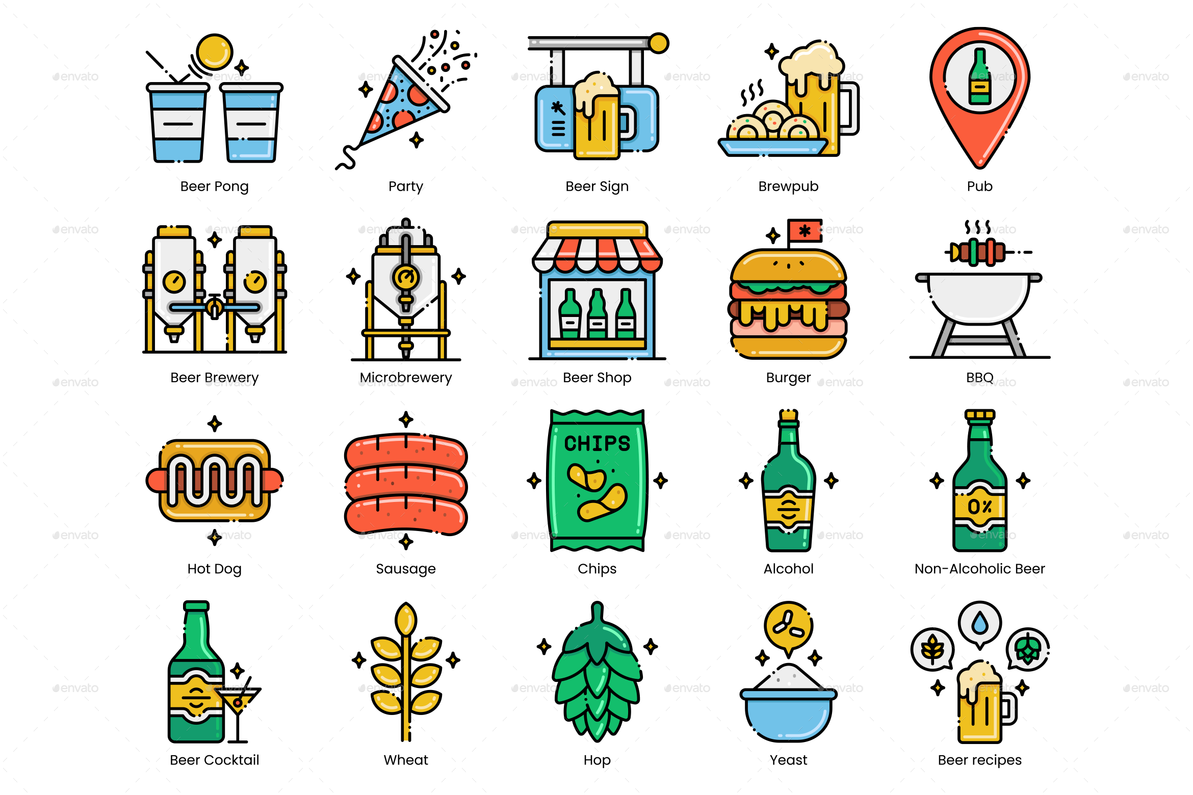 70 Craft Beer Icons | Aesthetics Series, Icons | GraphicRiver
