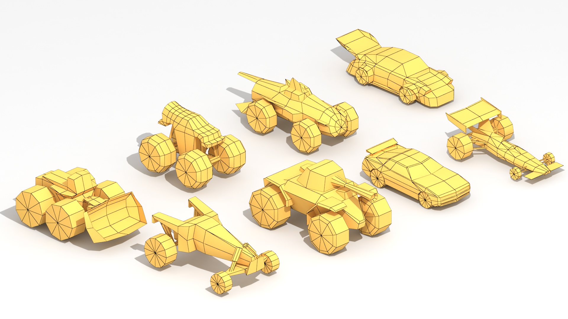 Low poly Cartoon Cars toys by Cerebrate | 3DOcean
