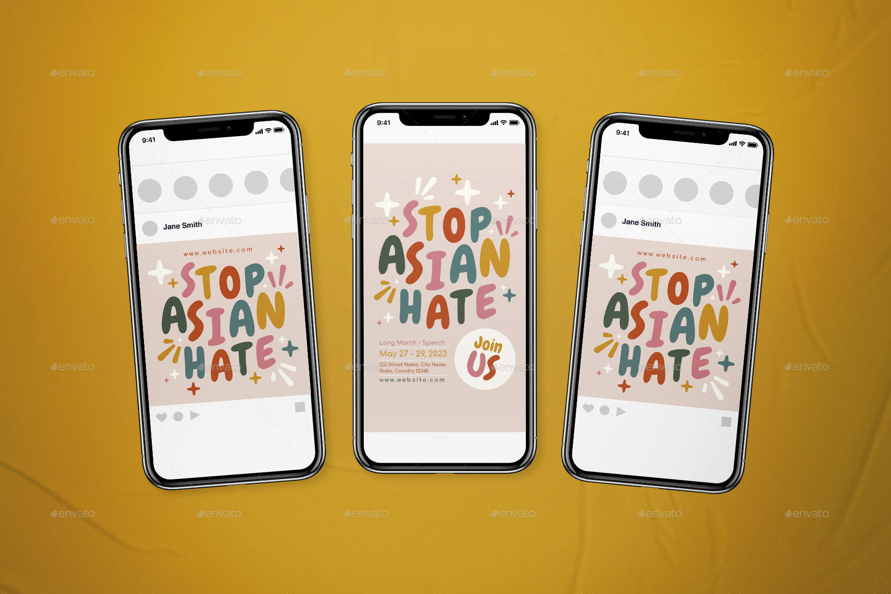 Stop Asian Hate Flyer Set, Print Templates | GraphicRiver