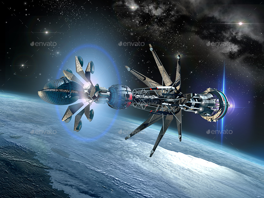 Spaceship Illustration Pack, Graphics | GraphicRiver