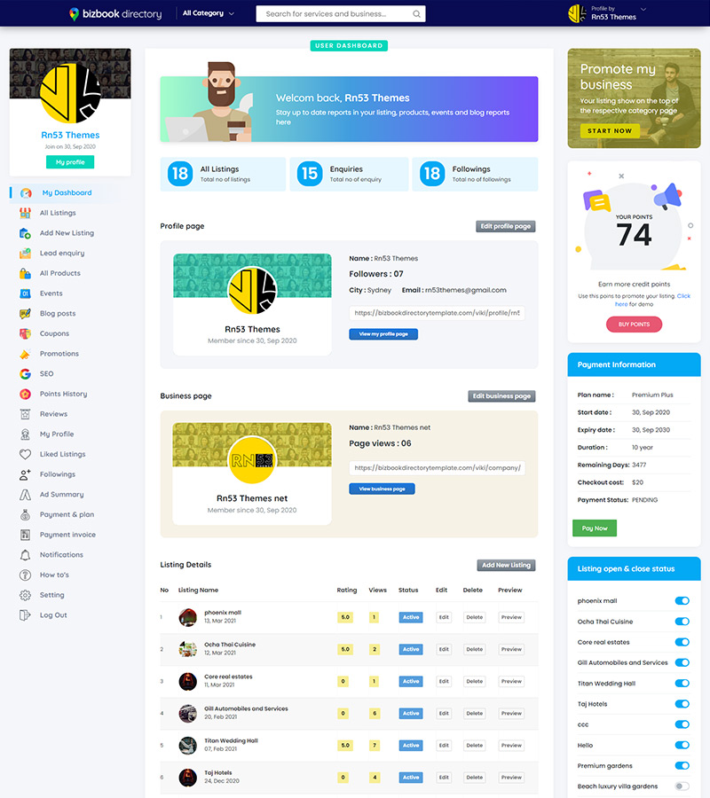BizBook - Directory & Listing by rn53themes | ThemeForest