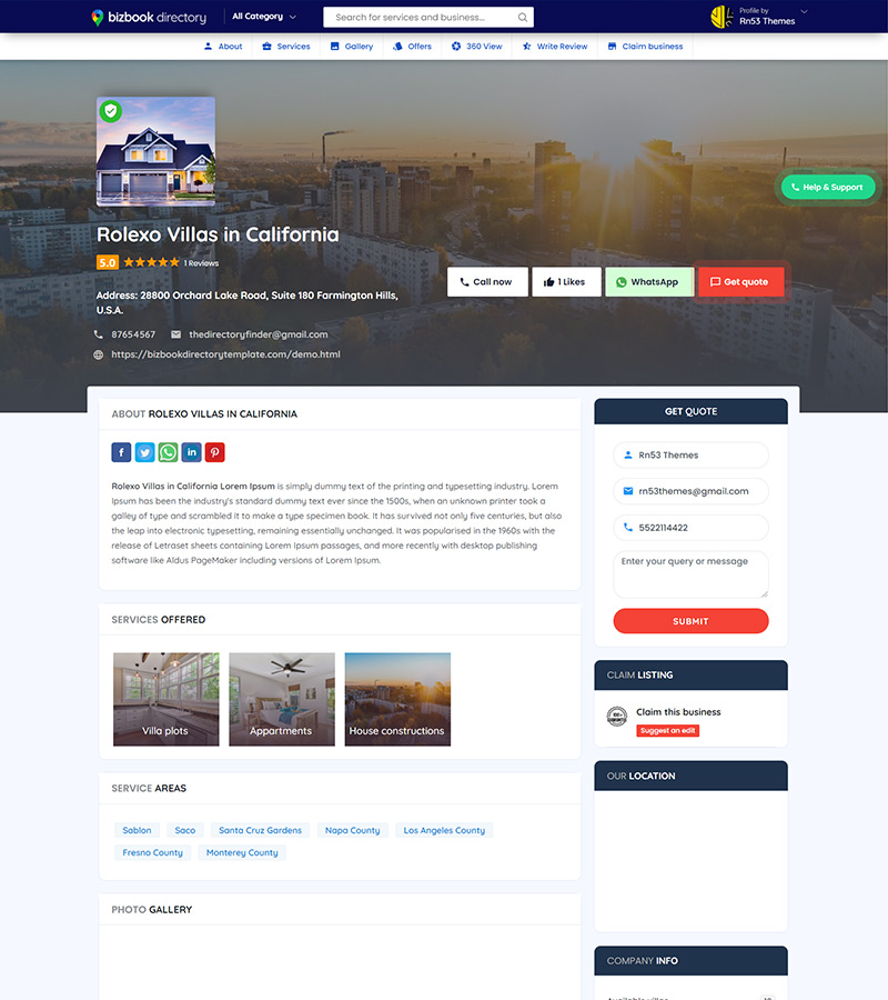 BizBook - Directory & Listing by rn53themes | ThemeForest