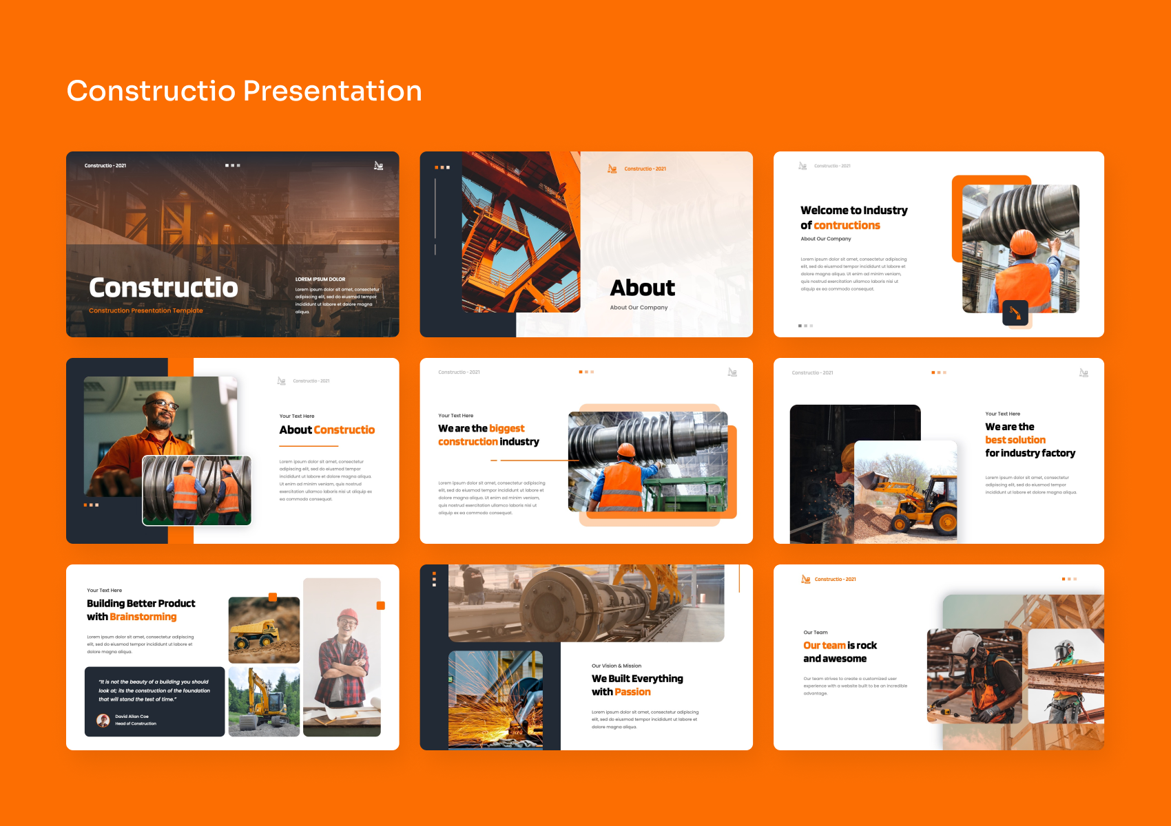 Constructio - Construction Keynote Presentation, Presentation Templates