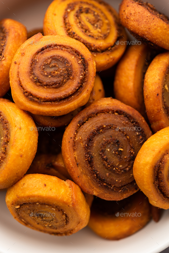 Indian Fried Bhakarwadi Tea Time Snack also known as bakarwadi ...