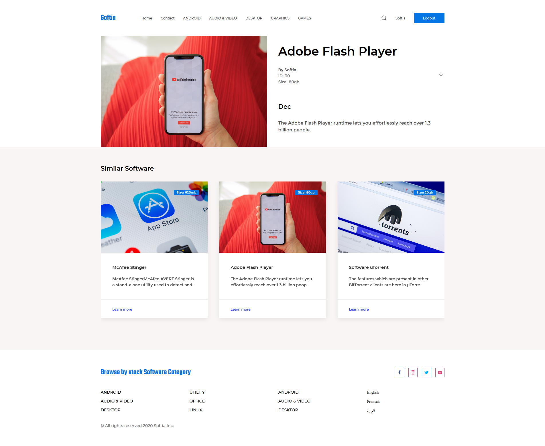Softia – Software and Blog / Software Download script Theme by Gorella