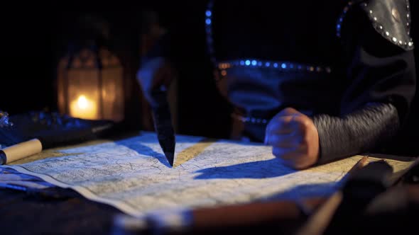 Commander working on the map., Stock Footage | VideoHive