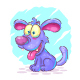 Blue cartoon puppy, Vectors | GraphicRiver