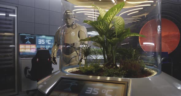 Robot Working with a Plant Incubator, Stock Footage | VideoHive