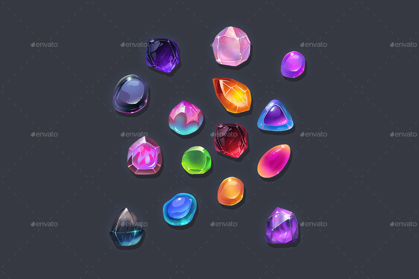 Stones & Gem Icon Pack, Game Assets | GraphicRiver