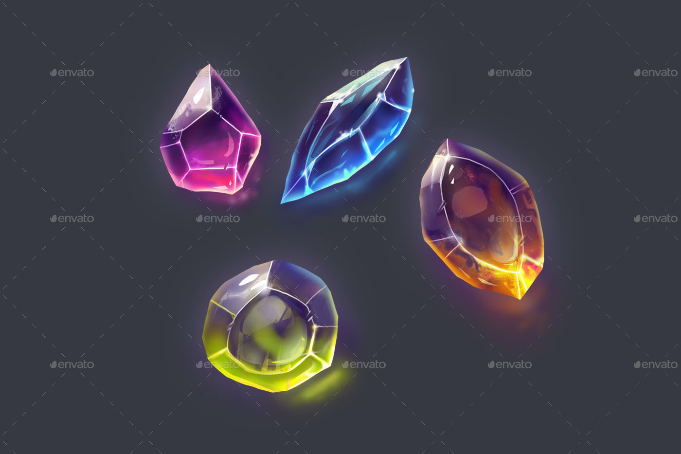 Stones & Gem Icon Pack, Game Assets | GraphicRiver