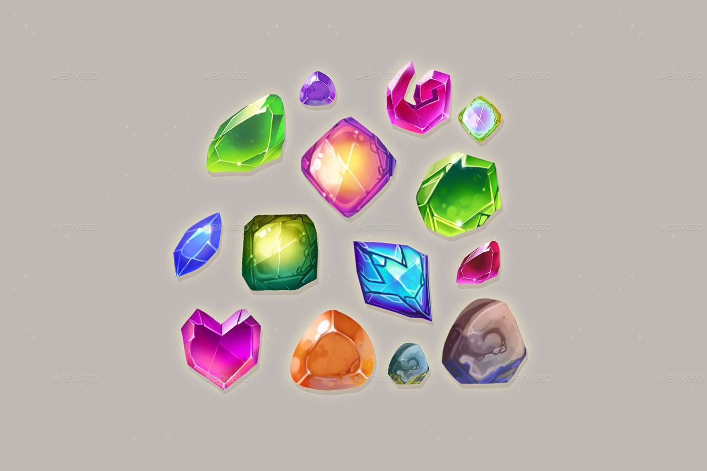 Stones & Gem Icon Pack, Game Assets | GraphicRiver