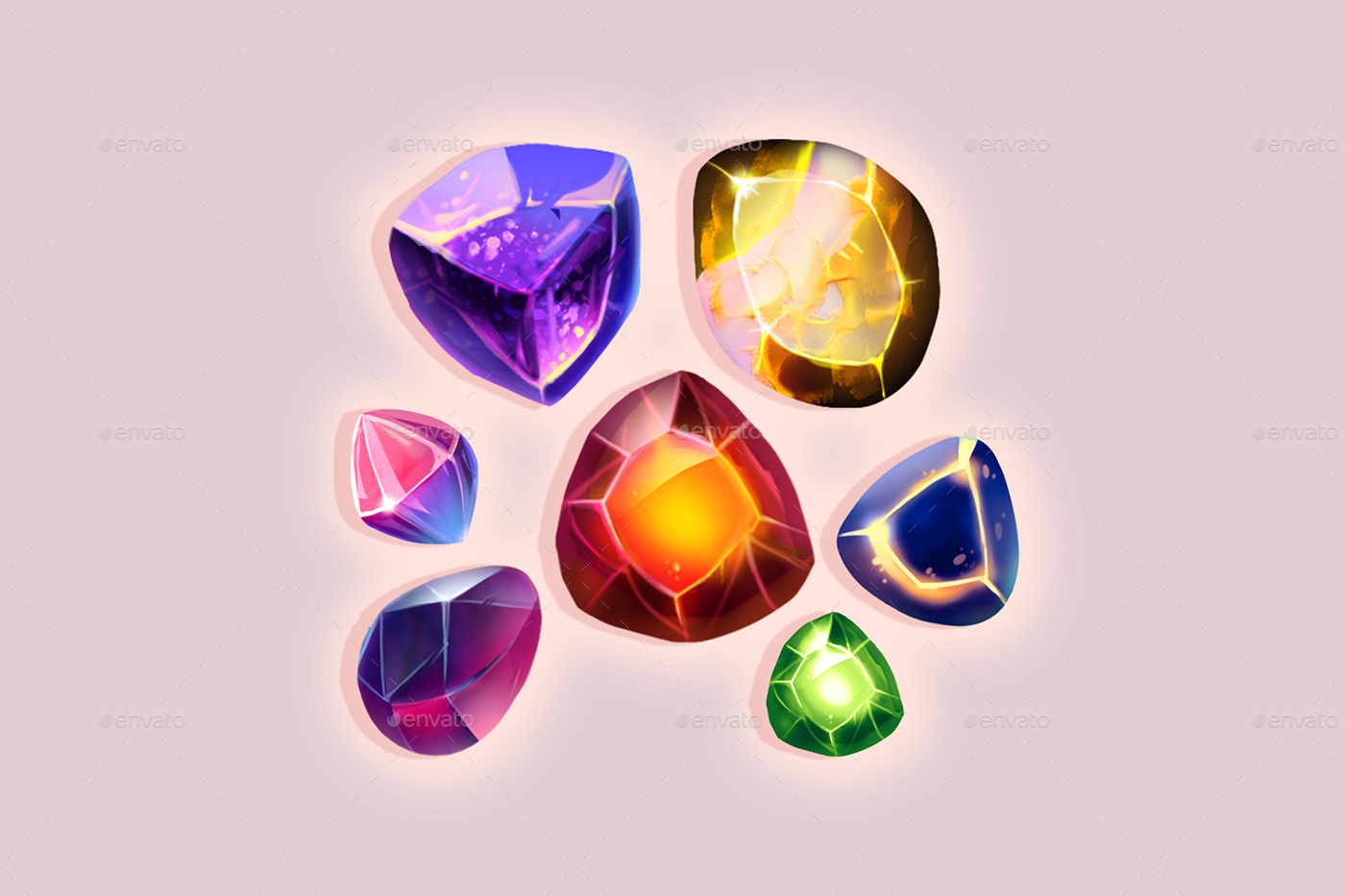 Stones & Gem Icon Pack, Game Assets | GraphicRiver